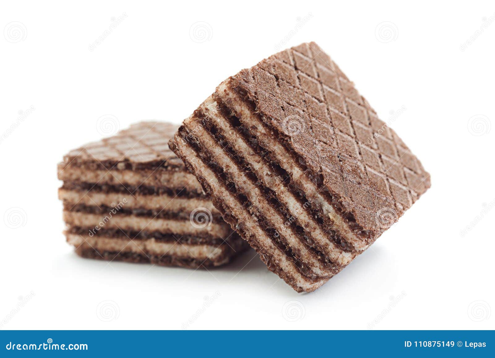 Brown Square Wafers on White Stock Image - Image of square, white ...