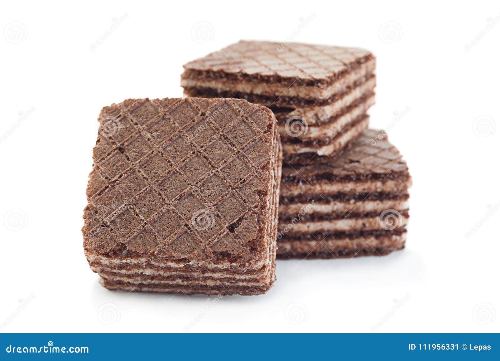 Brown Square Wafers on White Stock Image - Image of pastry, cookie ...