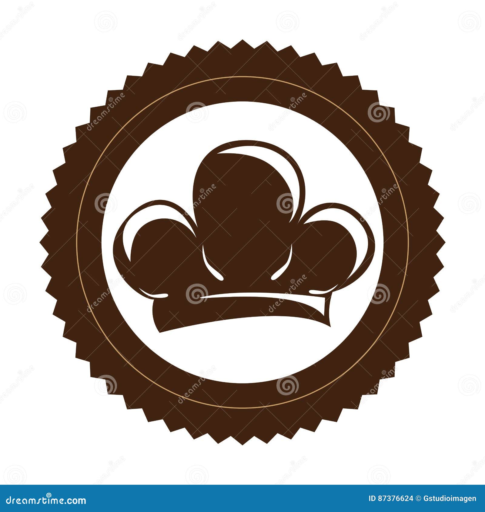 Brown Stamp Border with Silhouette Chef Hat Stock Vector - Illustration ...