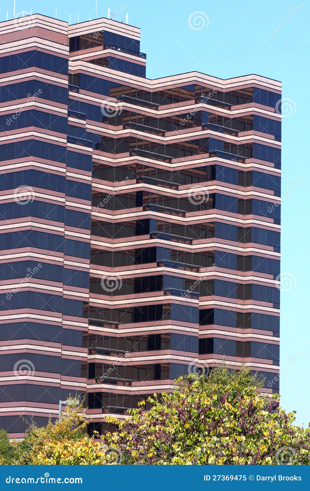Brown Striped Office Tower with Angles Stock Image - Image of business ...