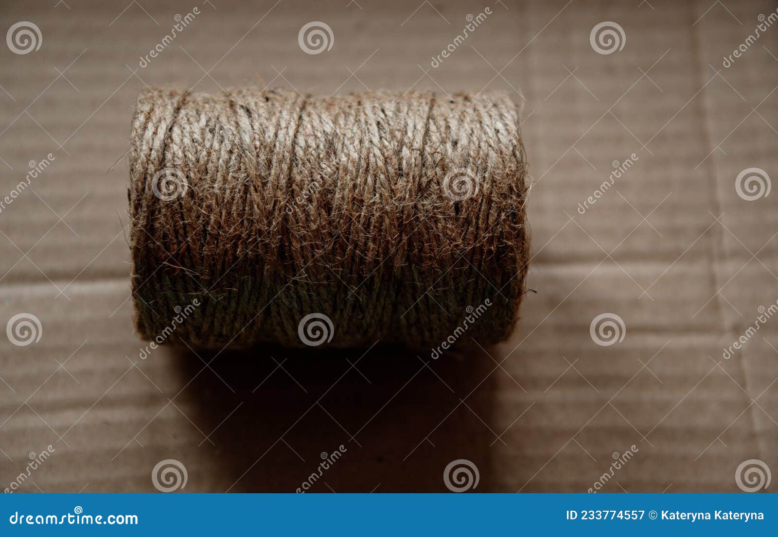 Brown Threads from Natural Materials on a White Background Stock Image ...