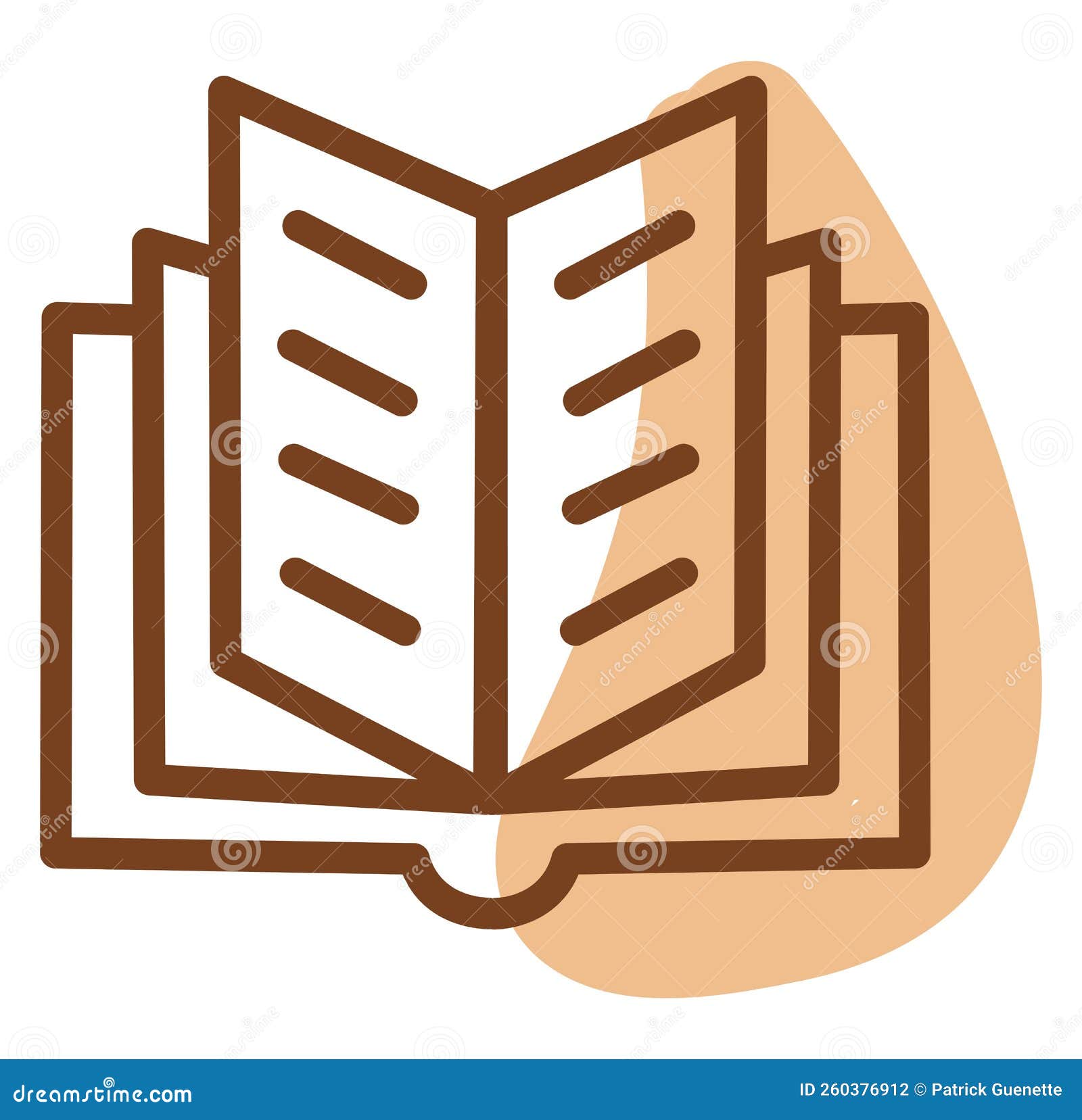Brown study book, icon stock vector. Illustration of retro - 260376912