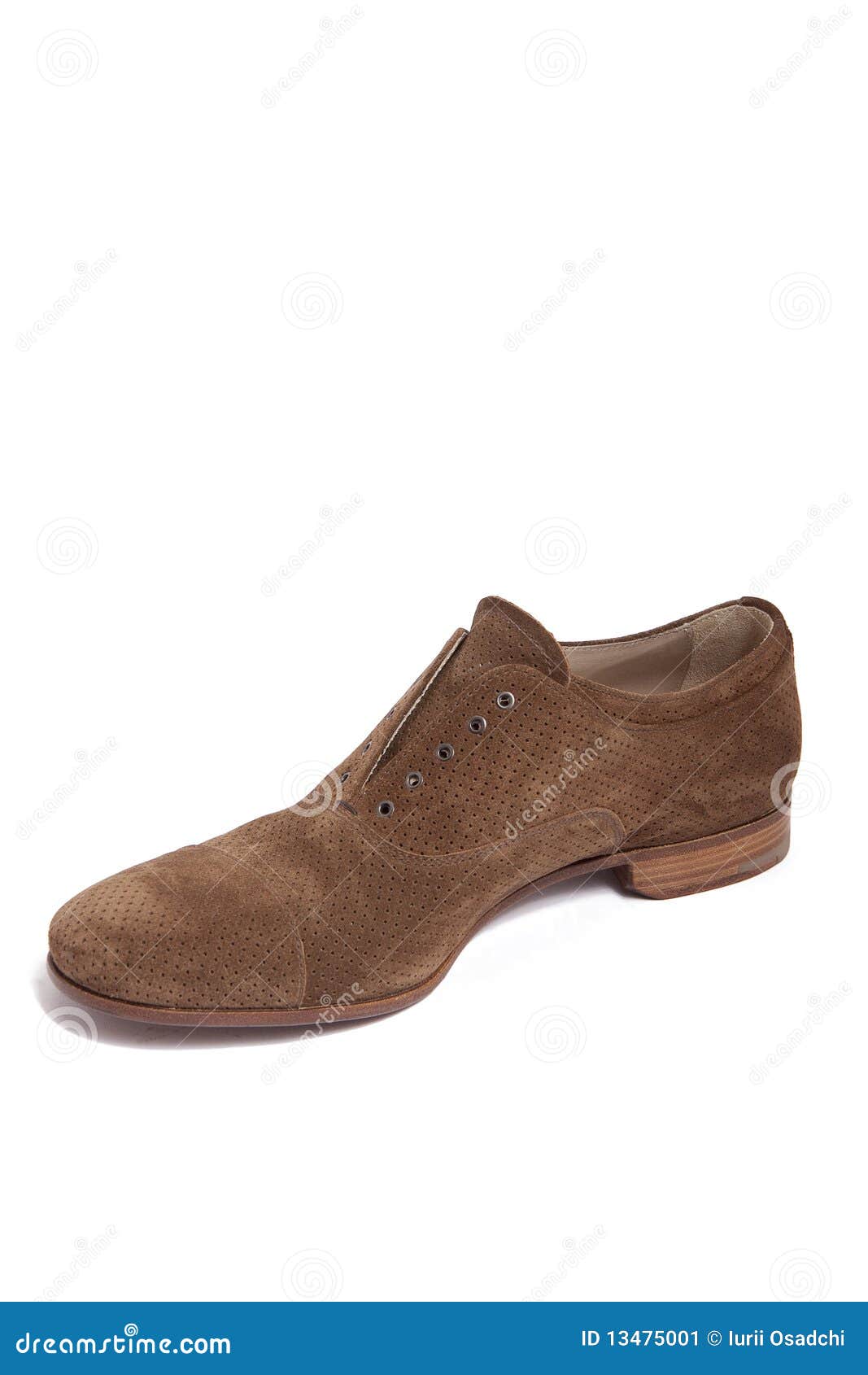 Brown suede men shoe stock image. Image of chamois, heel - 13475001