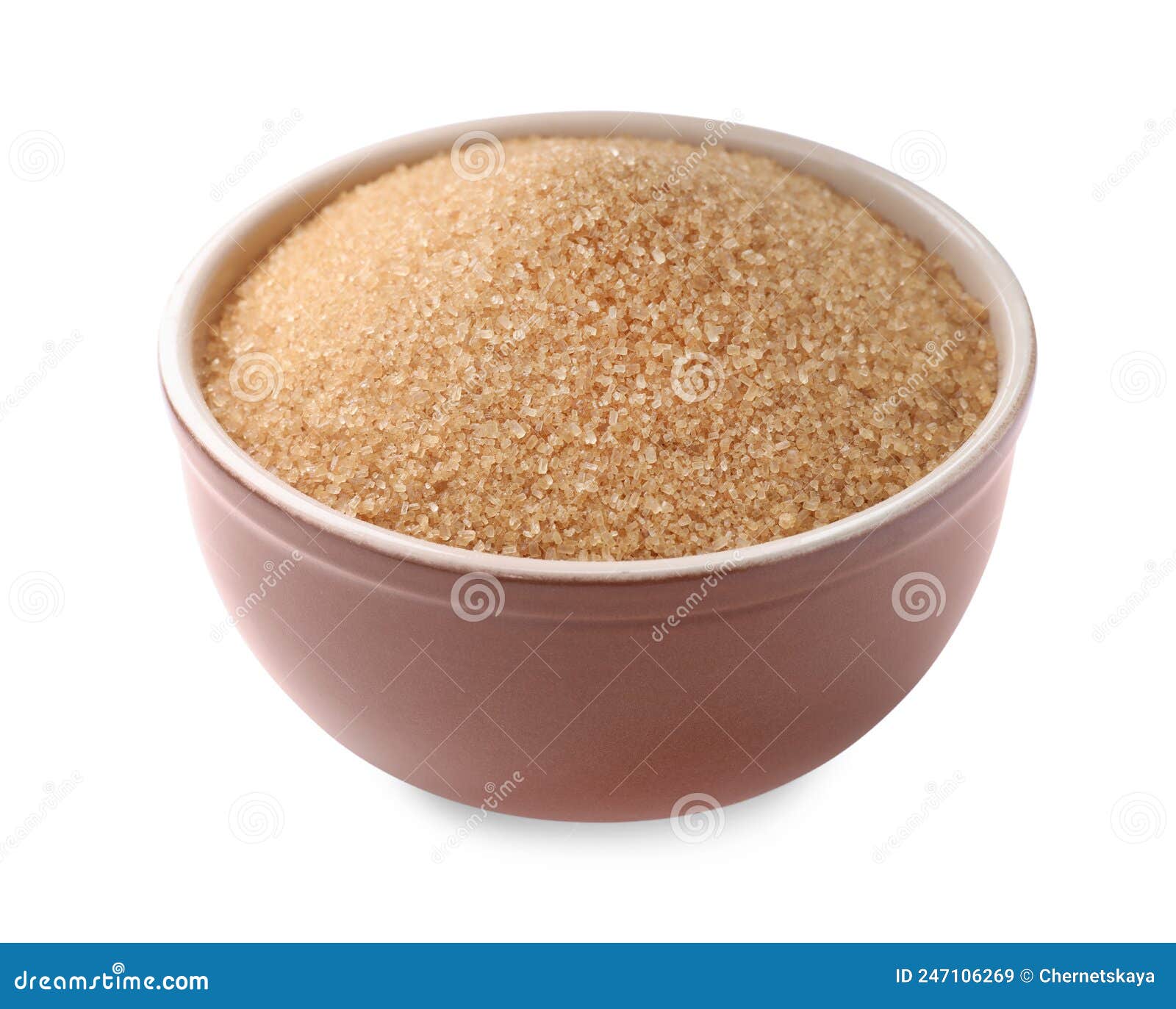 Brown Sugar in Bowl Isolated on White Stock Image - Image of sugar ...