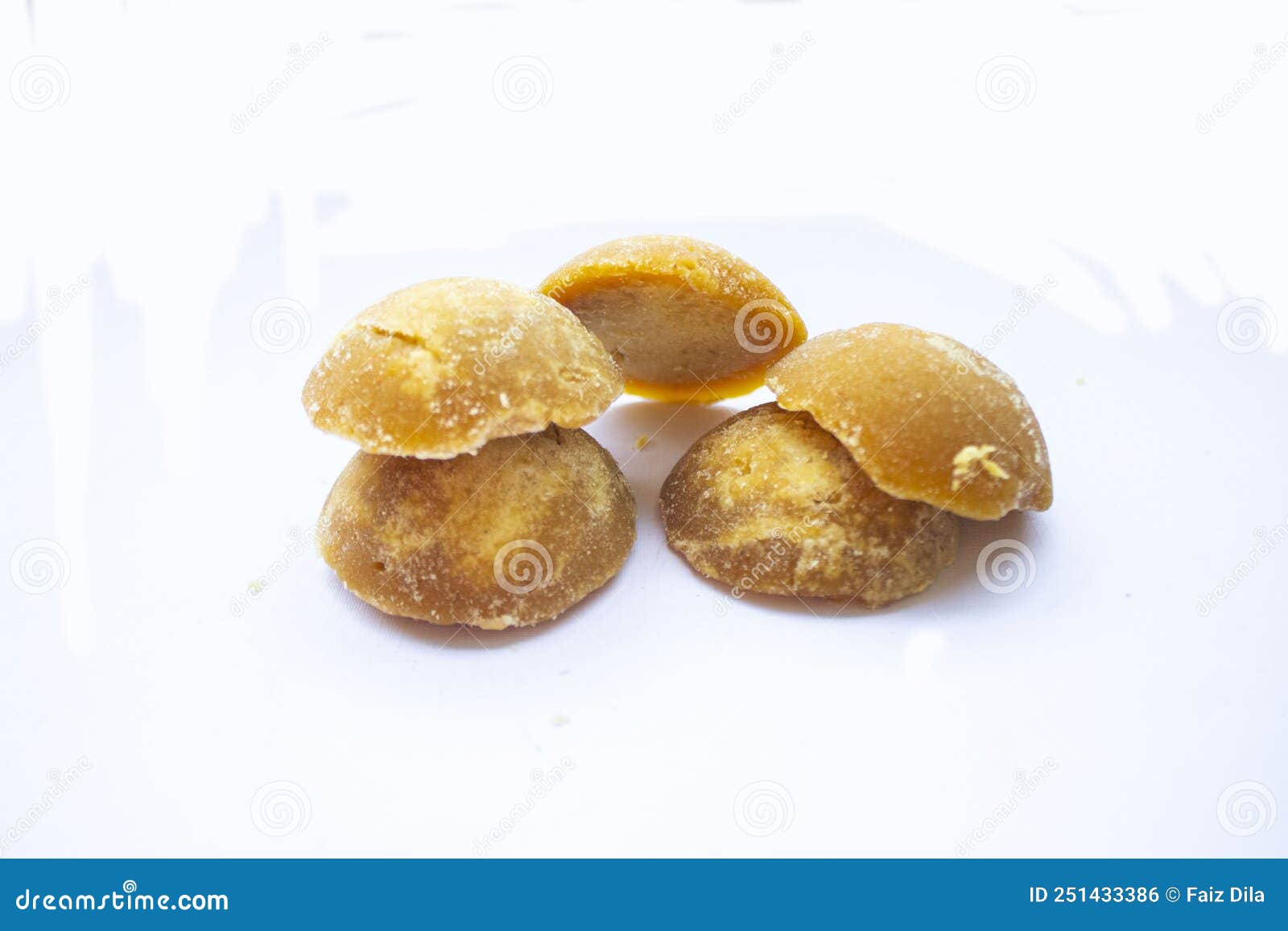 Brown Sugar or Java Sugar or Palm Sugar or Gula Jawa Isolated on White ...