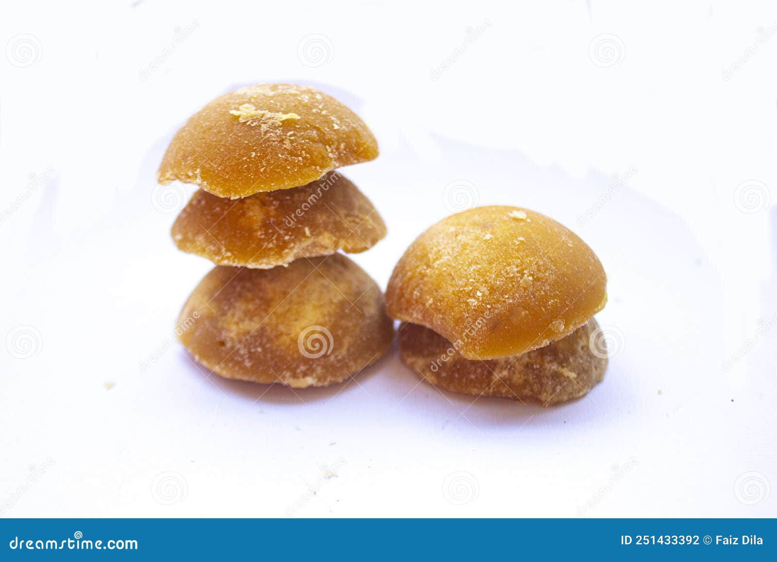 Brown Sugar or Java Sugar or Palm Sugar or Gula Jawa Isolated on White ...