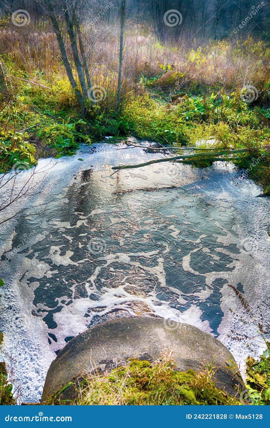 Brown Swamp Water Flows Down the Pipe Stock Photo - Image of downpipe ...