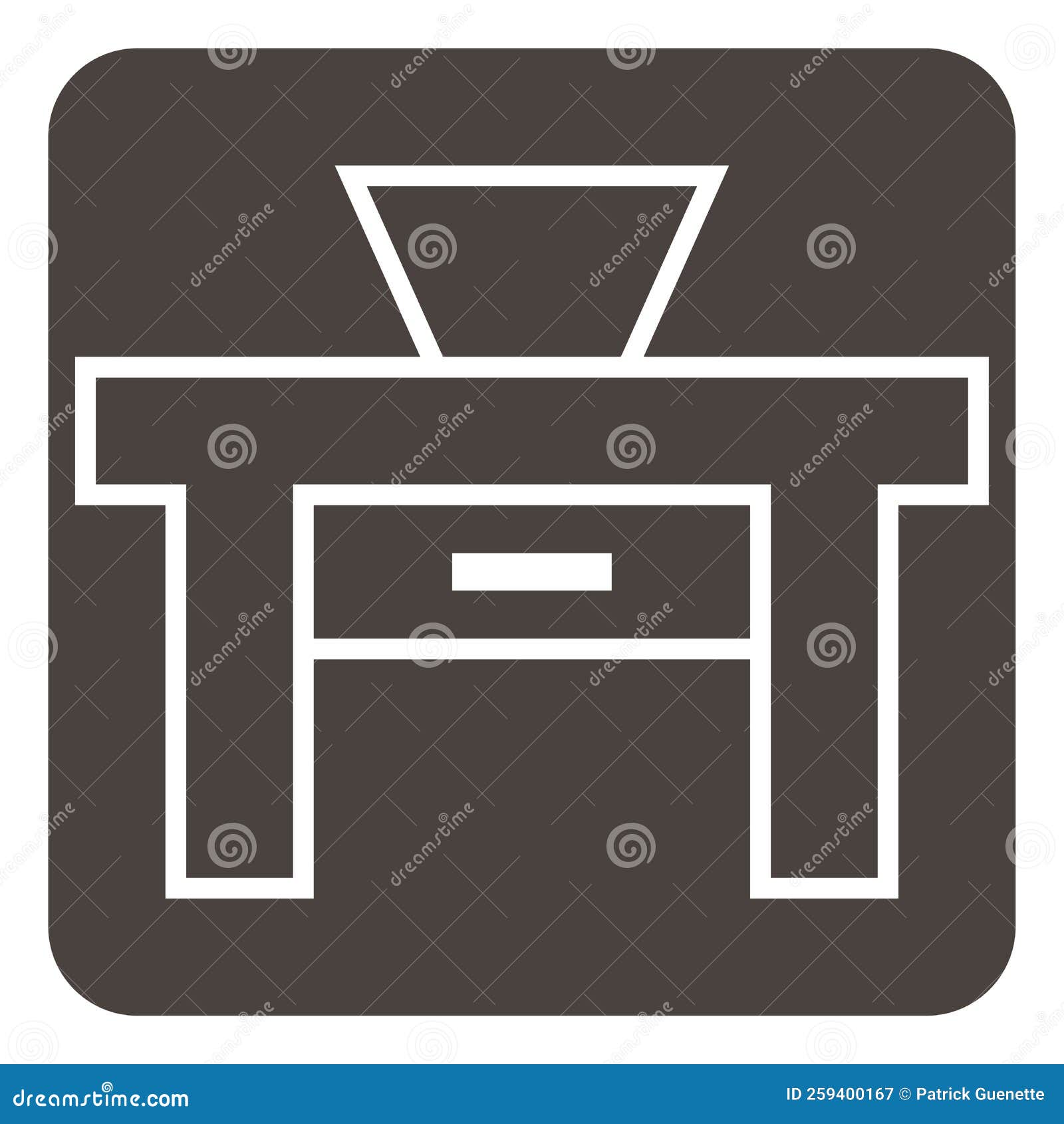 Brown table, icon stock vector. Illustration of modern - 259400167