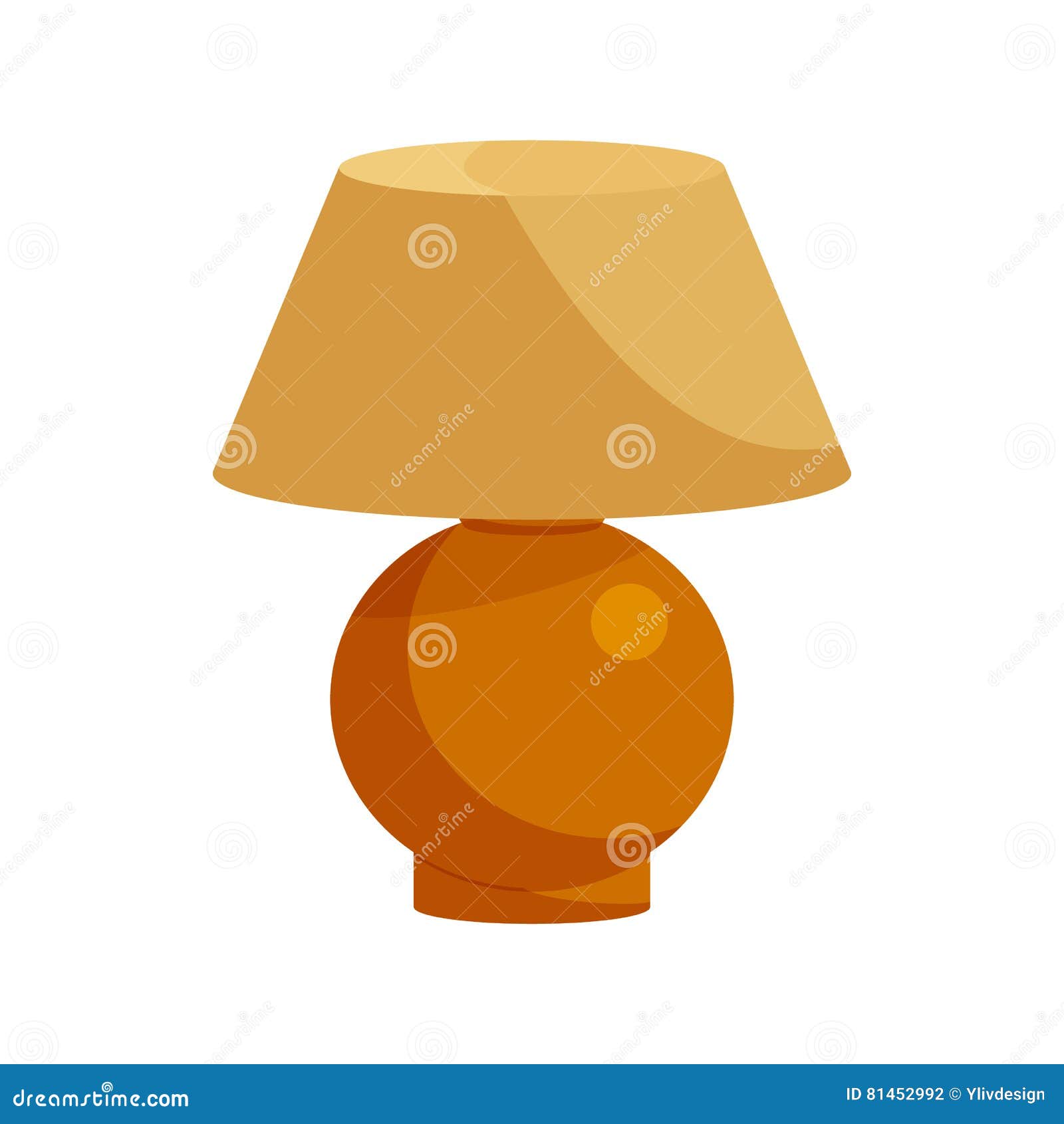 Brown Table Lamp Icon, Cartoon Style Stock Vector - Illustration of ...