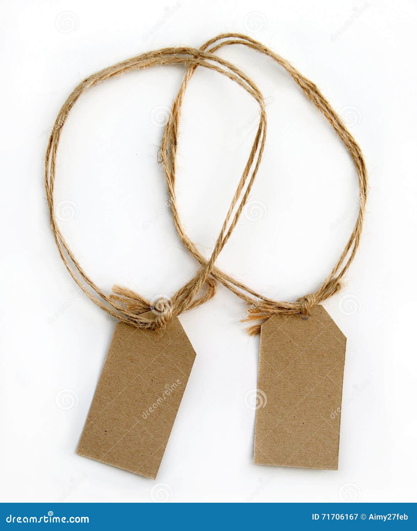 Brown Tag Isolated on White Background. Stock Image - Image of ...