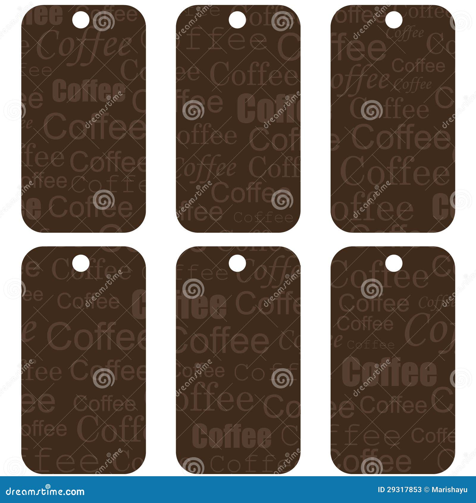 Brown tags with coffee stock vector. Illustration of label - 29317853