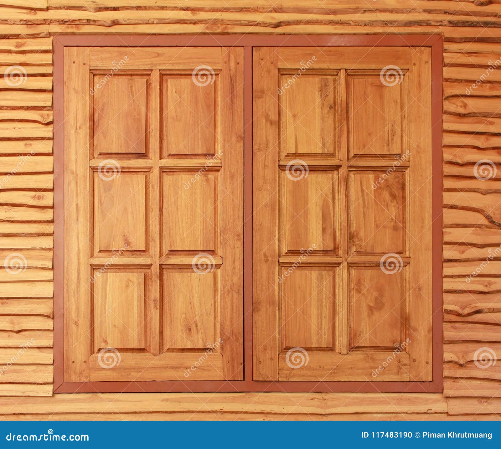Teak wood window frame stock photo. Image of exterior - 117483190