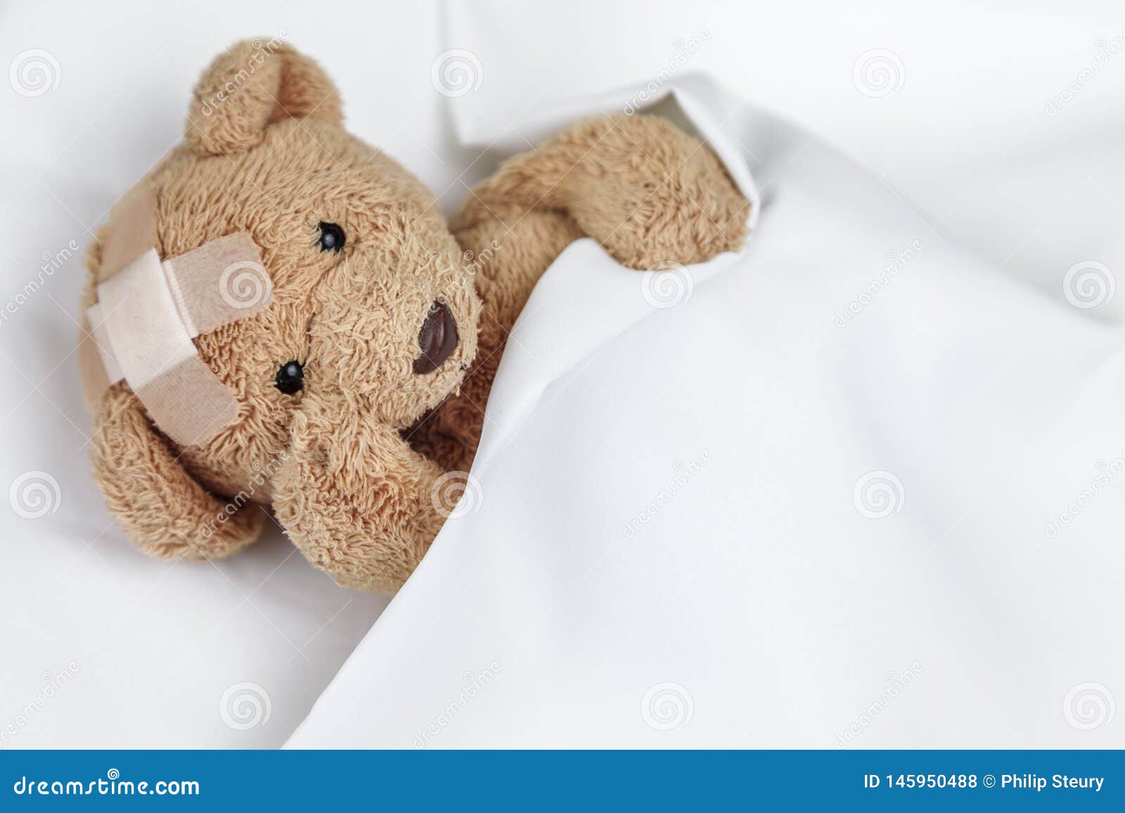 Poor Sick Teddy stock photo. Image of bedtime, little - 145950488