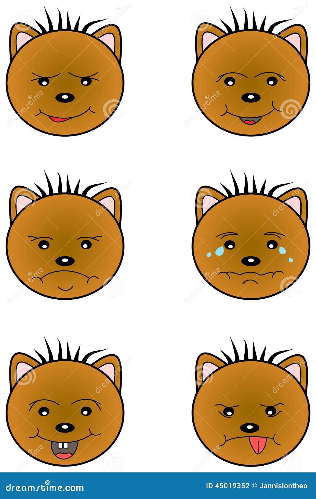 Brown Teddy Bear emoticons stock illustration. Illustration of sign ...