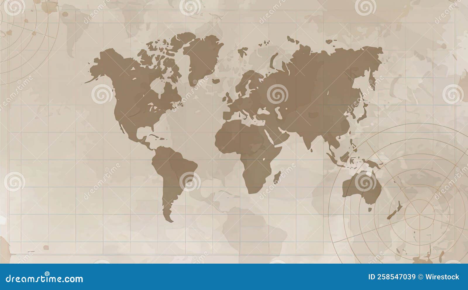 Brown Textured Map Pattern with Blank Space for Text. Stock ...