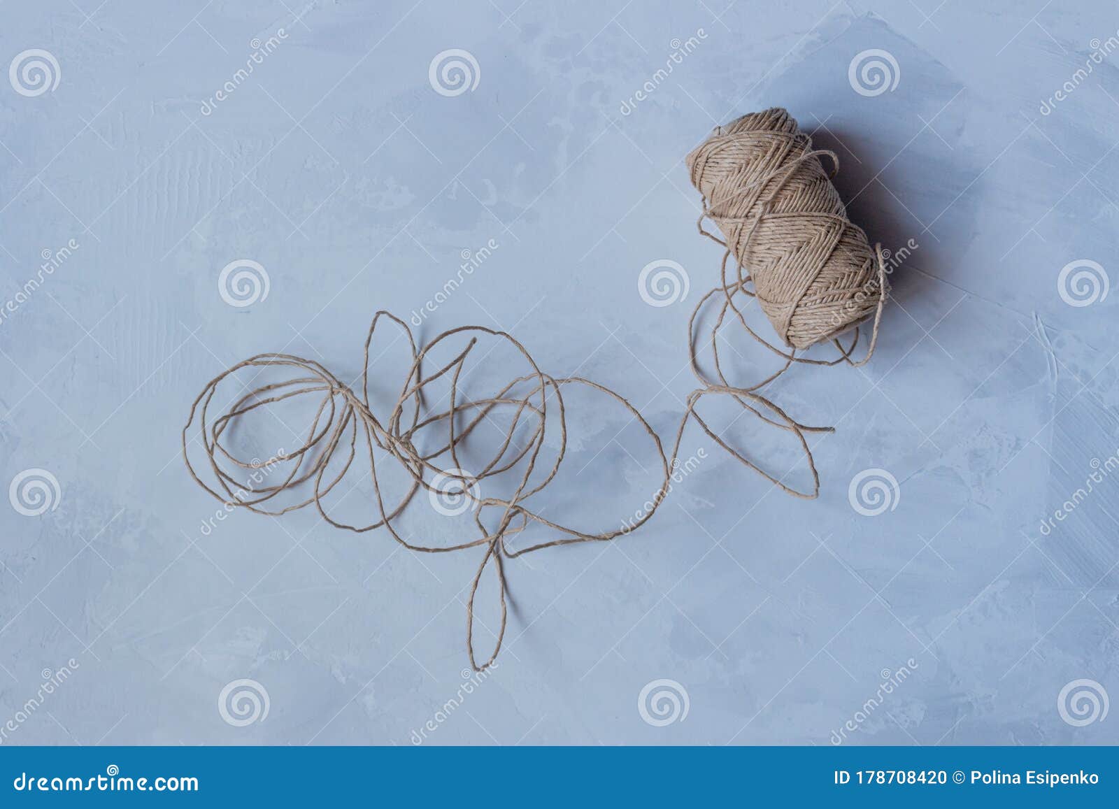Brown thick thread stock photo. Image of white, artificial - 178708420