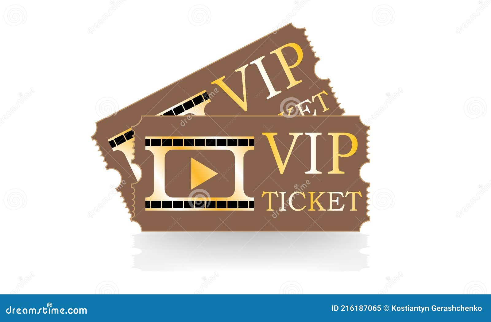 Brown Ticket for One Person on a Colored Background Stock Illustration ...