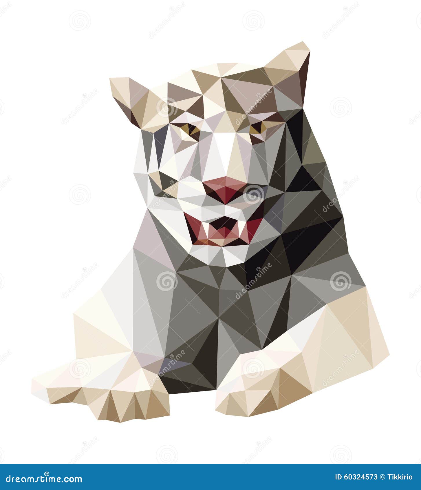 Brown Tiger Low Polygon Vector Stock Vector - Illustration of swim ...