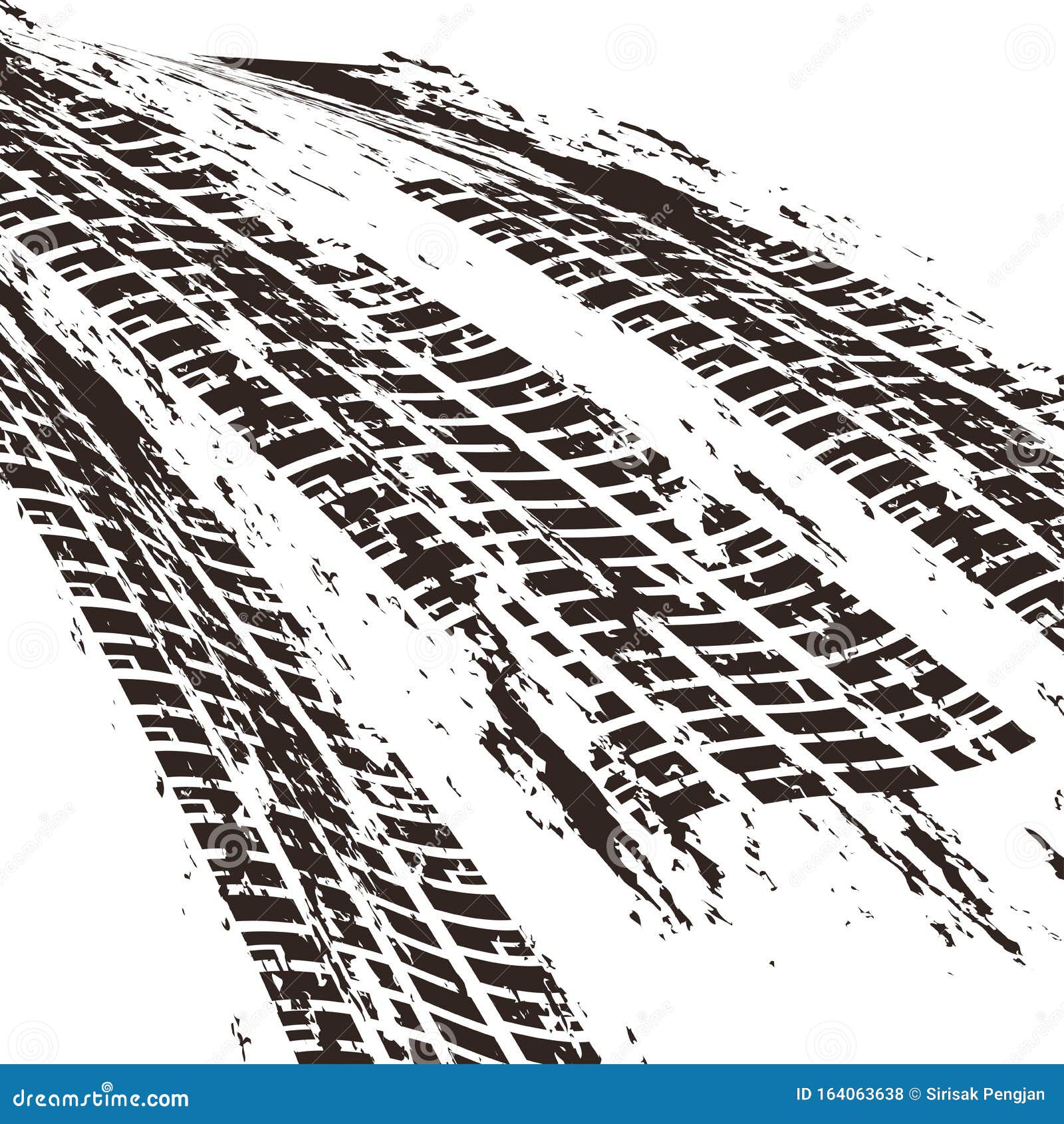 Brown Tire Marks Pattern on White Background Stock Vector ...