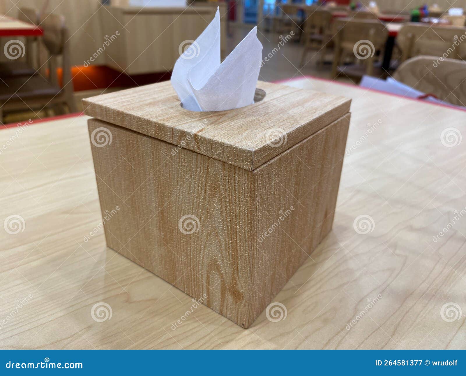 Brown Tissue Box on a Table. Usually in Restaurants Stock Image - Image ...