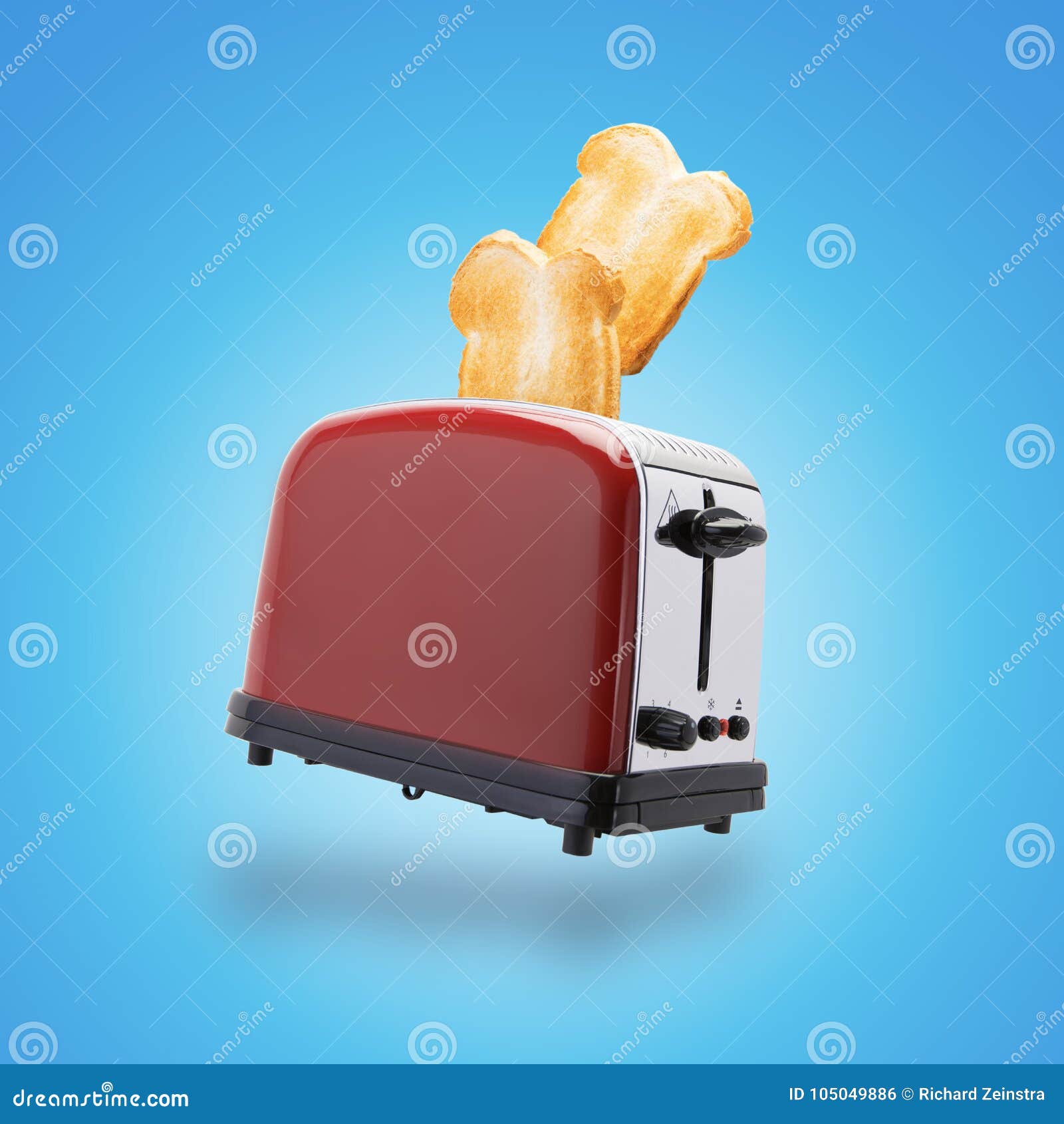 Brown-Toastherausspringen Des Toasters Stockfoto - Bild von braun ...