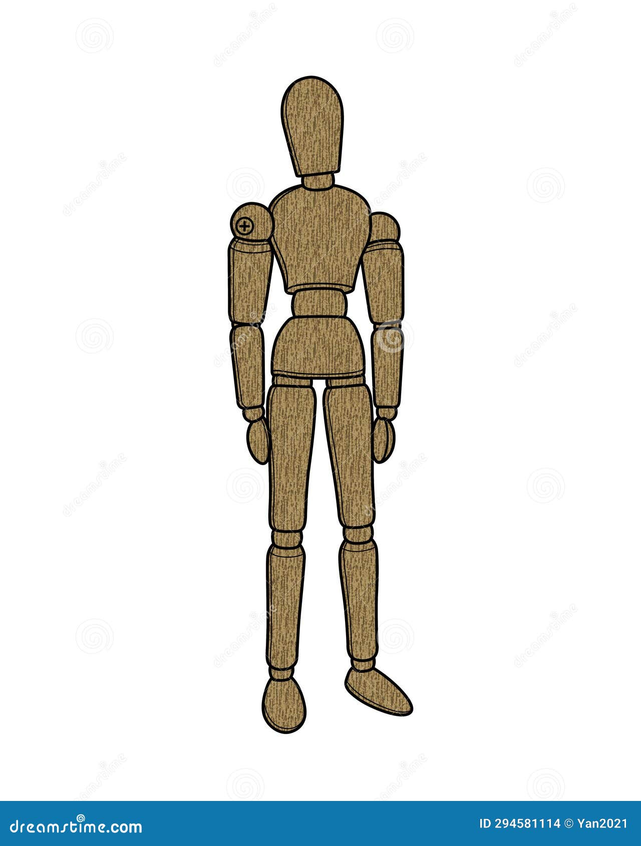 Brown Tone Texture Lines Puppet Figures in Various Postures. Stock ...