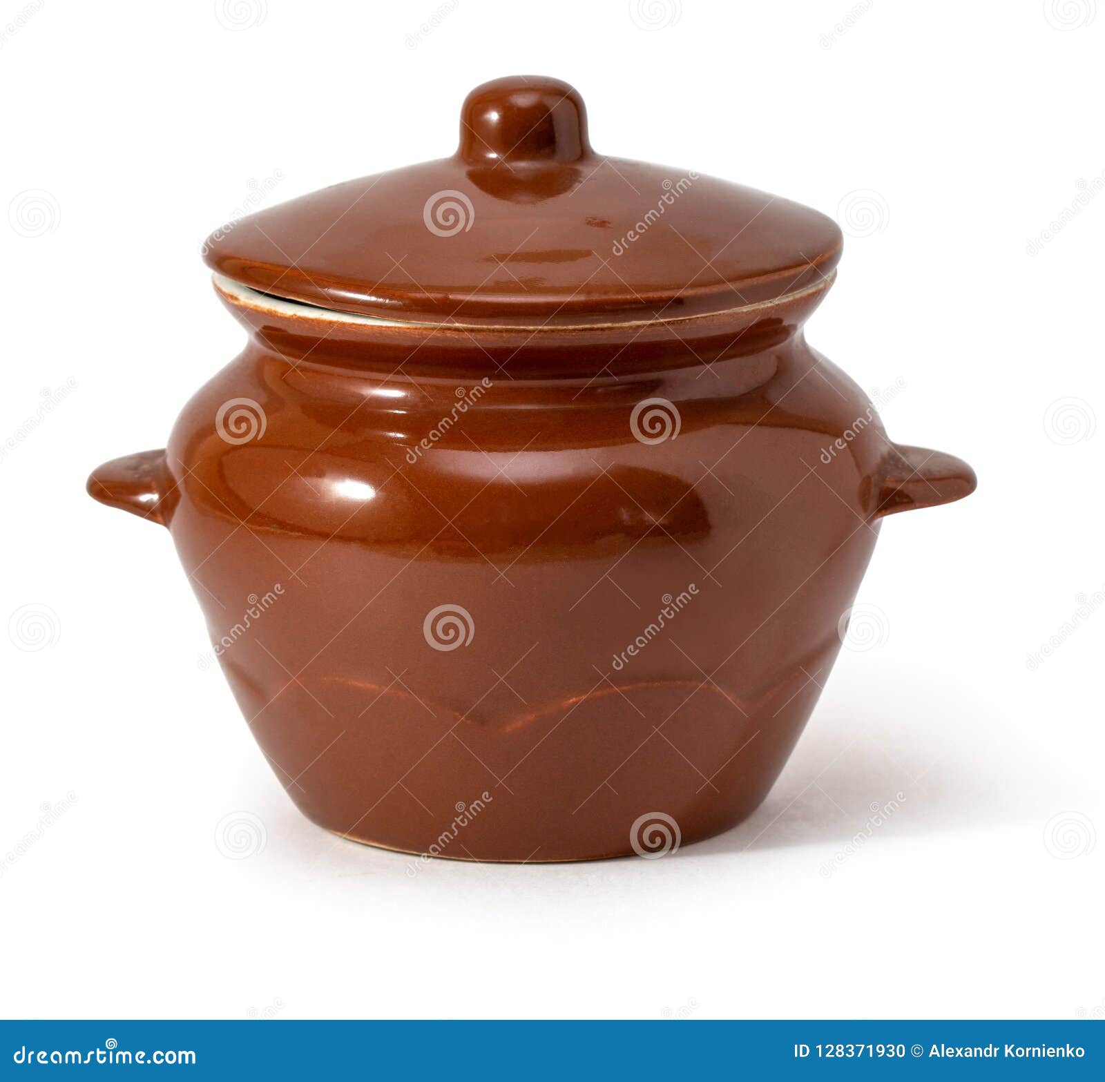 Brown-Topf keramisch stockfoto. Bild von tonwaren, nahrung - 128371930