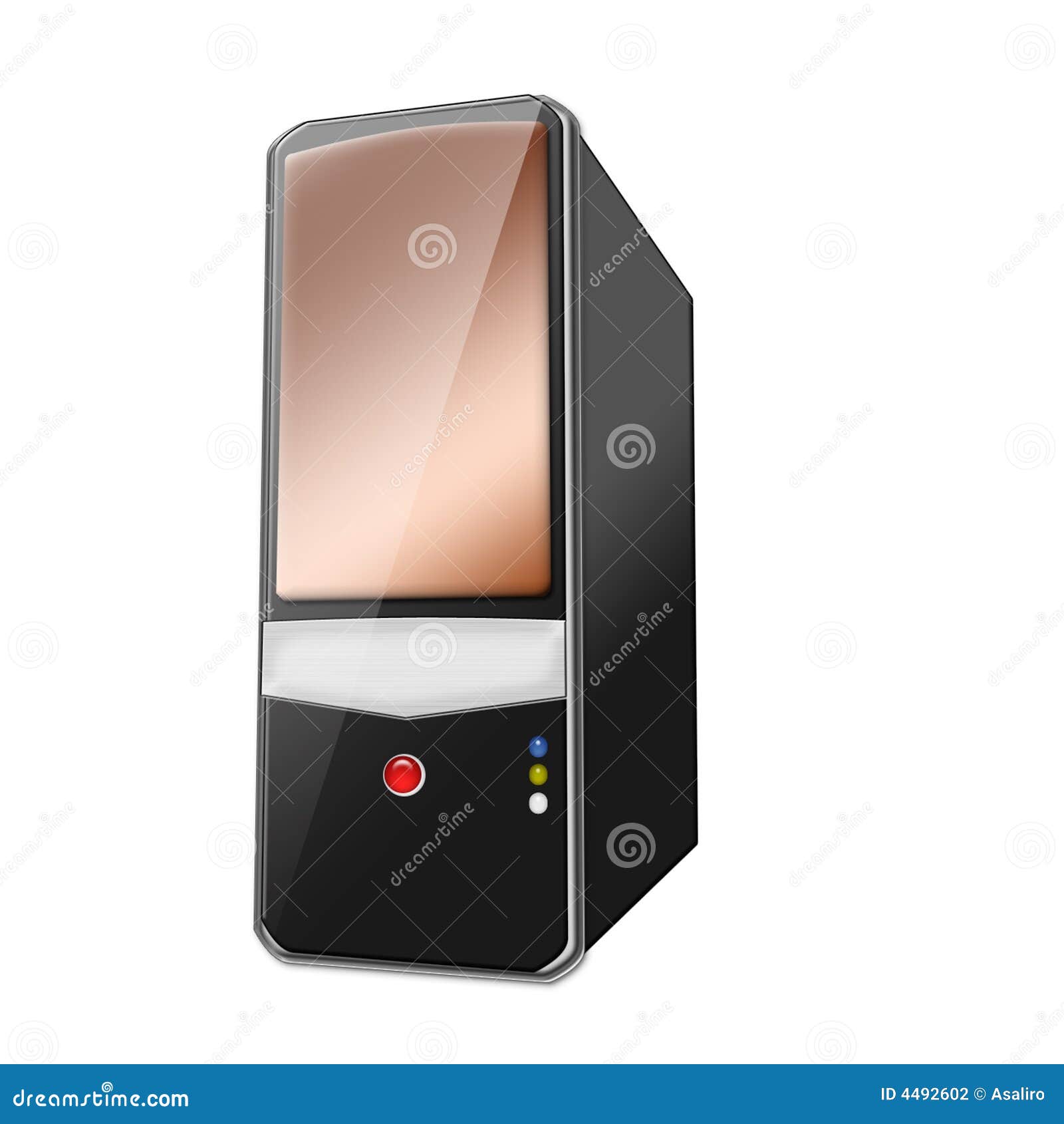 Brown Tower PC stock illustration. Illustration of cpus - 4492602