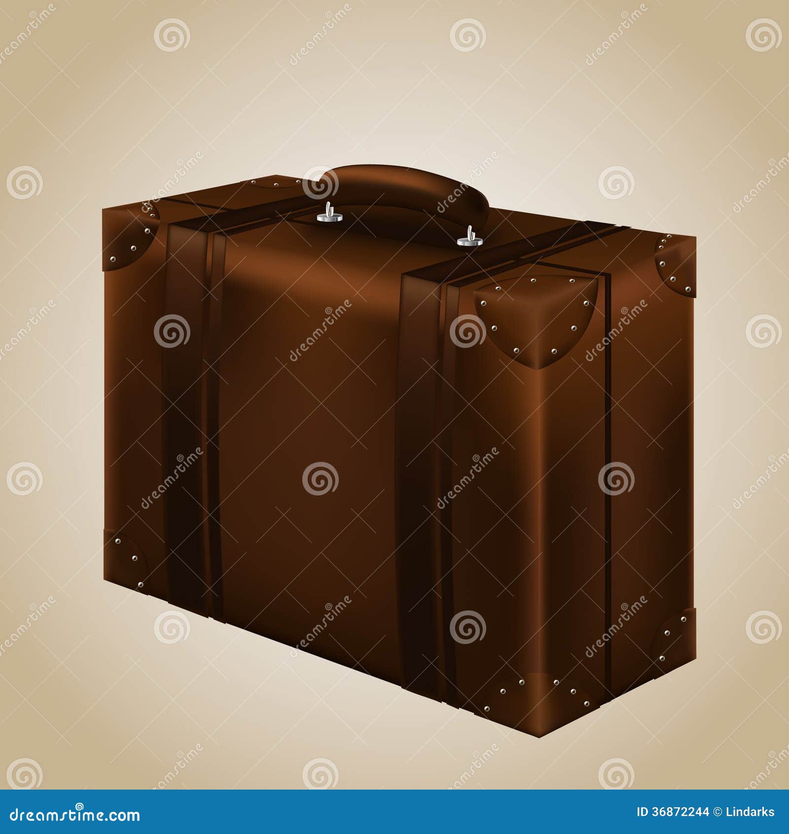 Brown Travel Suitecase. Vector Illustration Stock Vector - Illustration ...