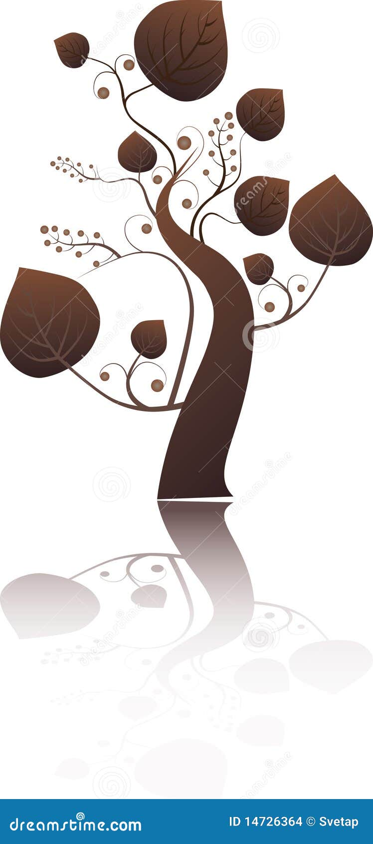 Brown tree stock vector. Illustration of nature, white - 14726364