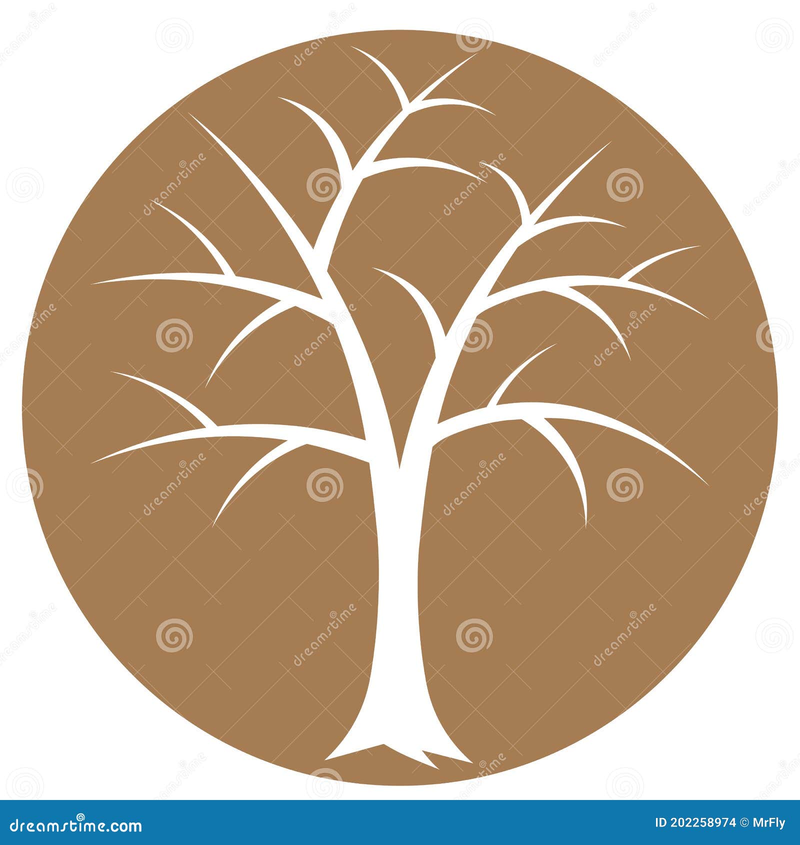 Brown Tree Silhouette Sticker, Vector Illustration Stock Vector ...