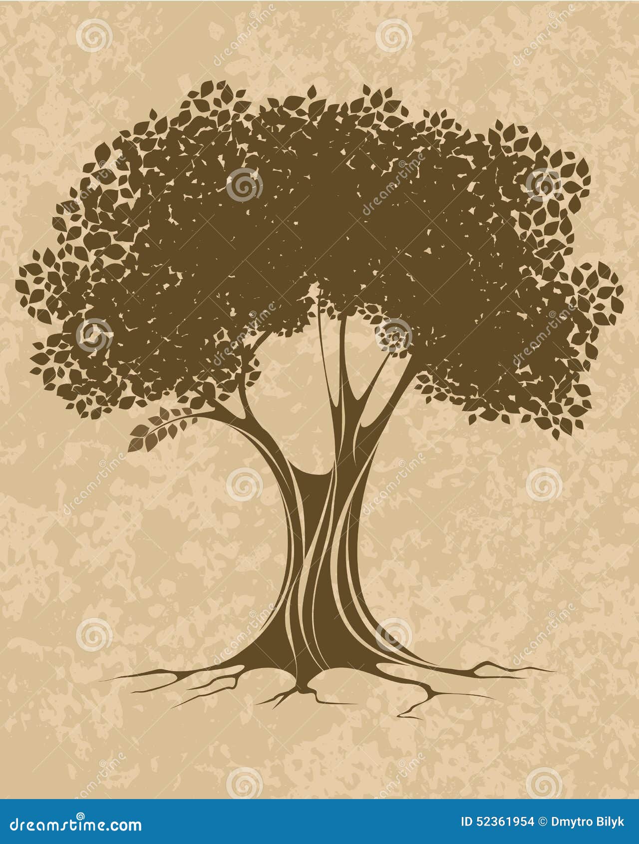 Brown tree stock vector. Illustration of floral, pattern - 52361954