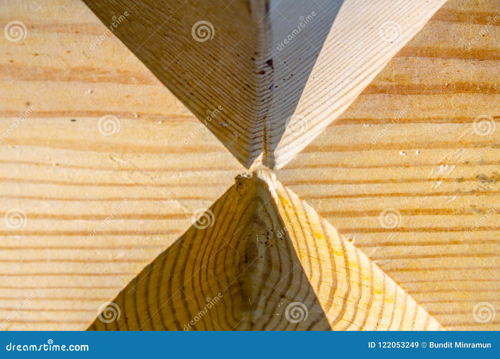 Triangle Cut Pattern on Wooden Surface for Background. Stock Image ...