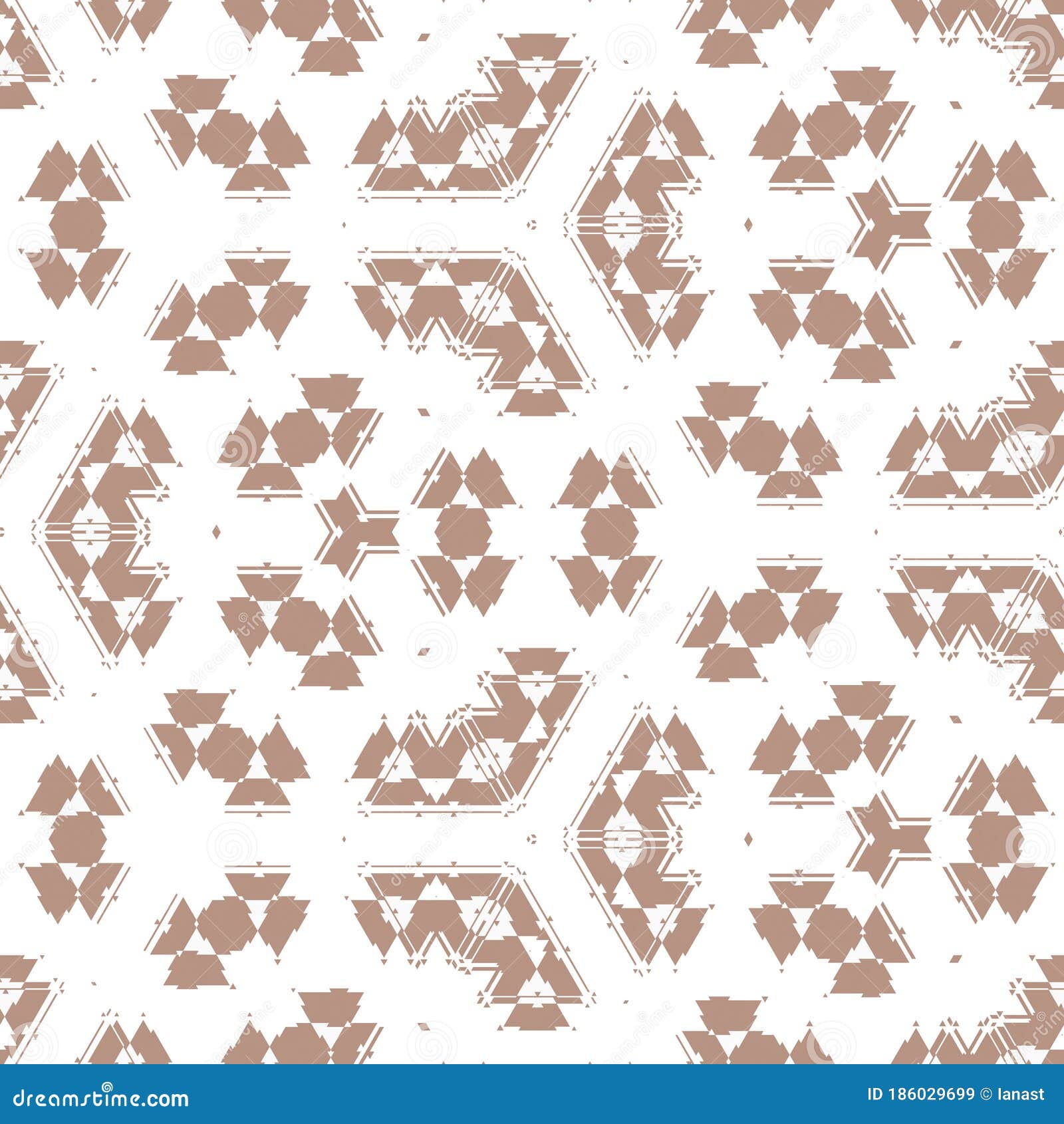 Brown Triangle Lines on White Background. Seamless Pattern Stock ...