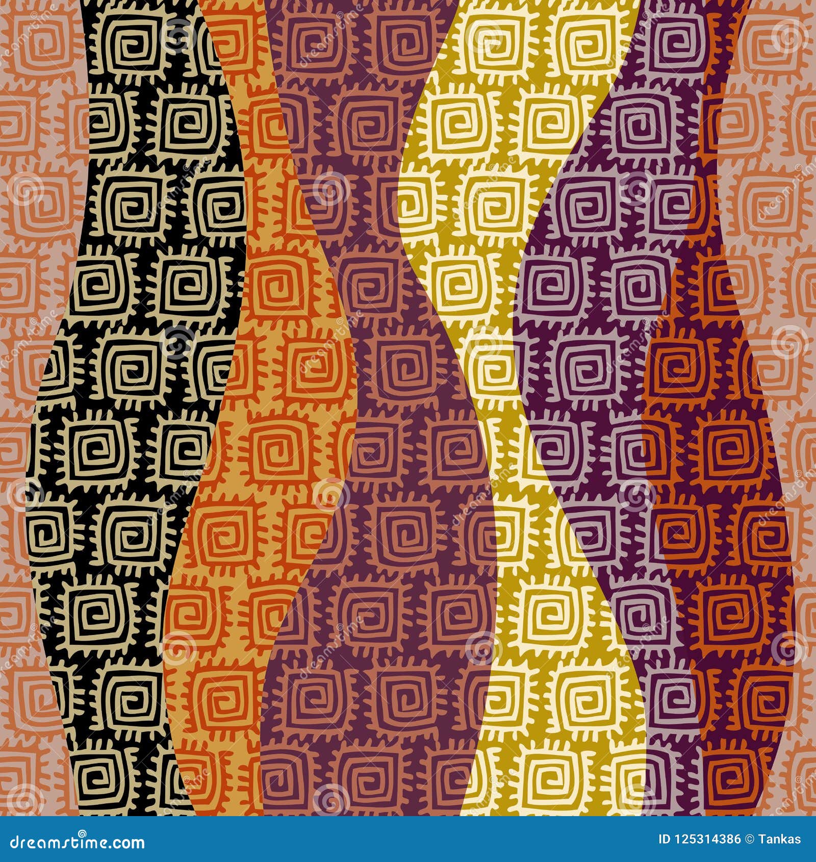 Brown tribal background. stock vector. Illustration of curved - 125314386