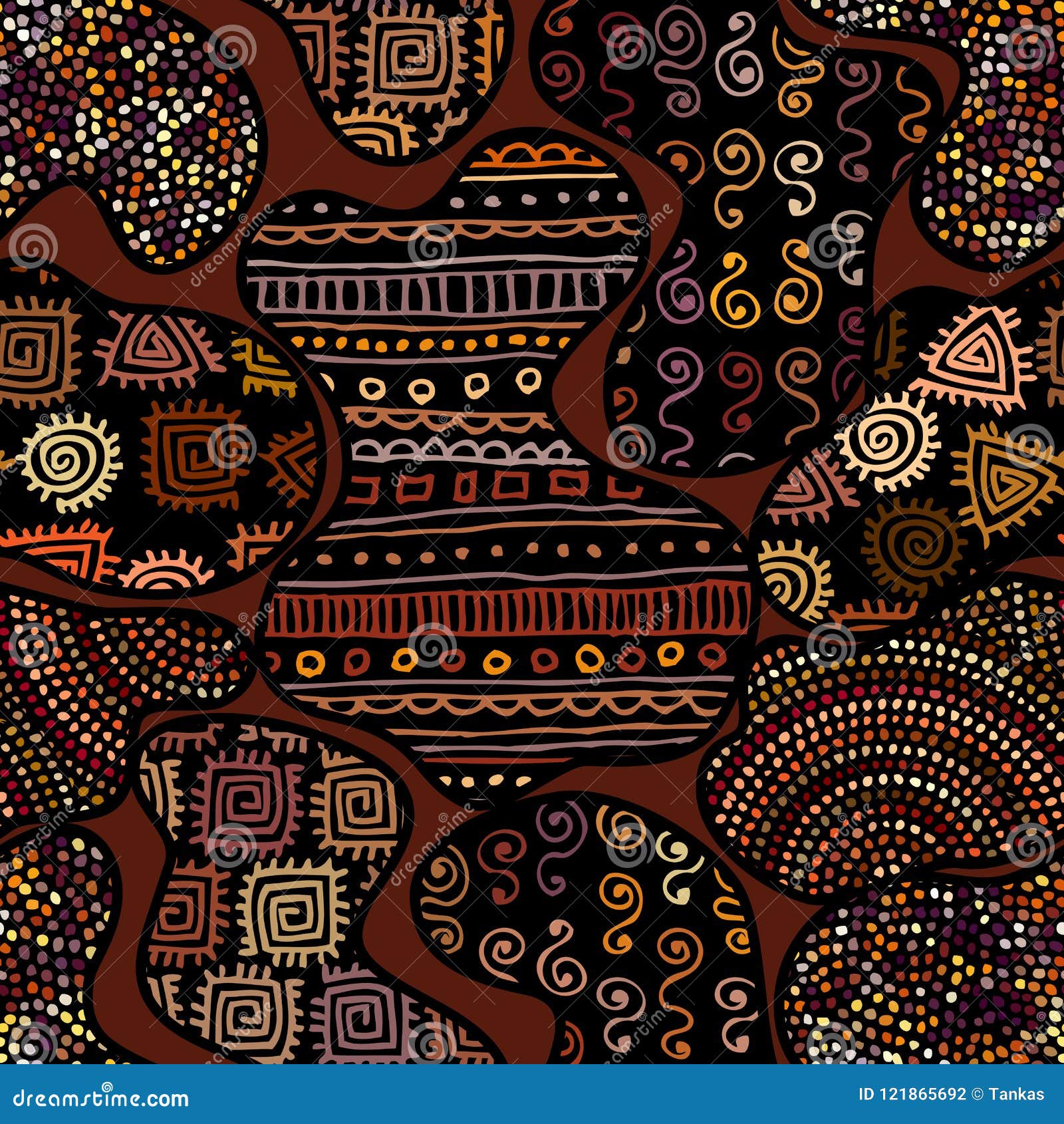 Brown tribal pattern stock vector. Illustration of geometry - 121865692