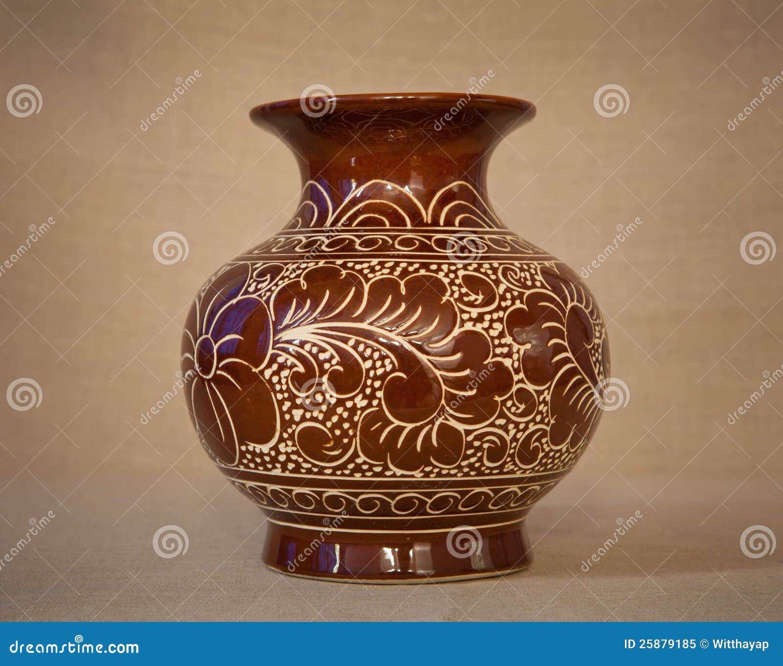 Brown vase stock image. Image of ceramic, classic, oriental - 25879185