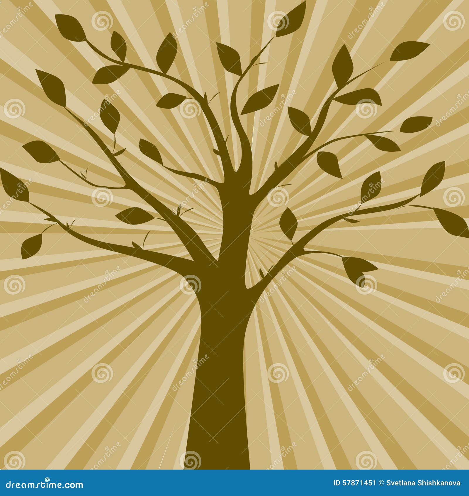 Brown Vector Illustration of Tree Silhouette Stock Vector ...