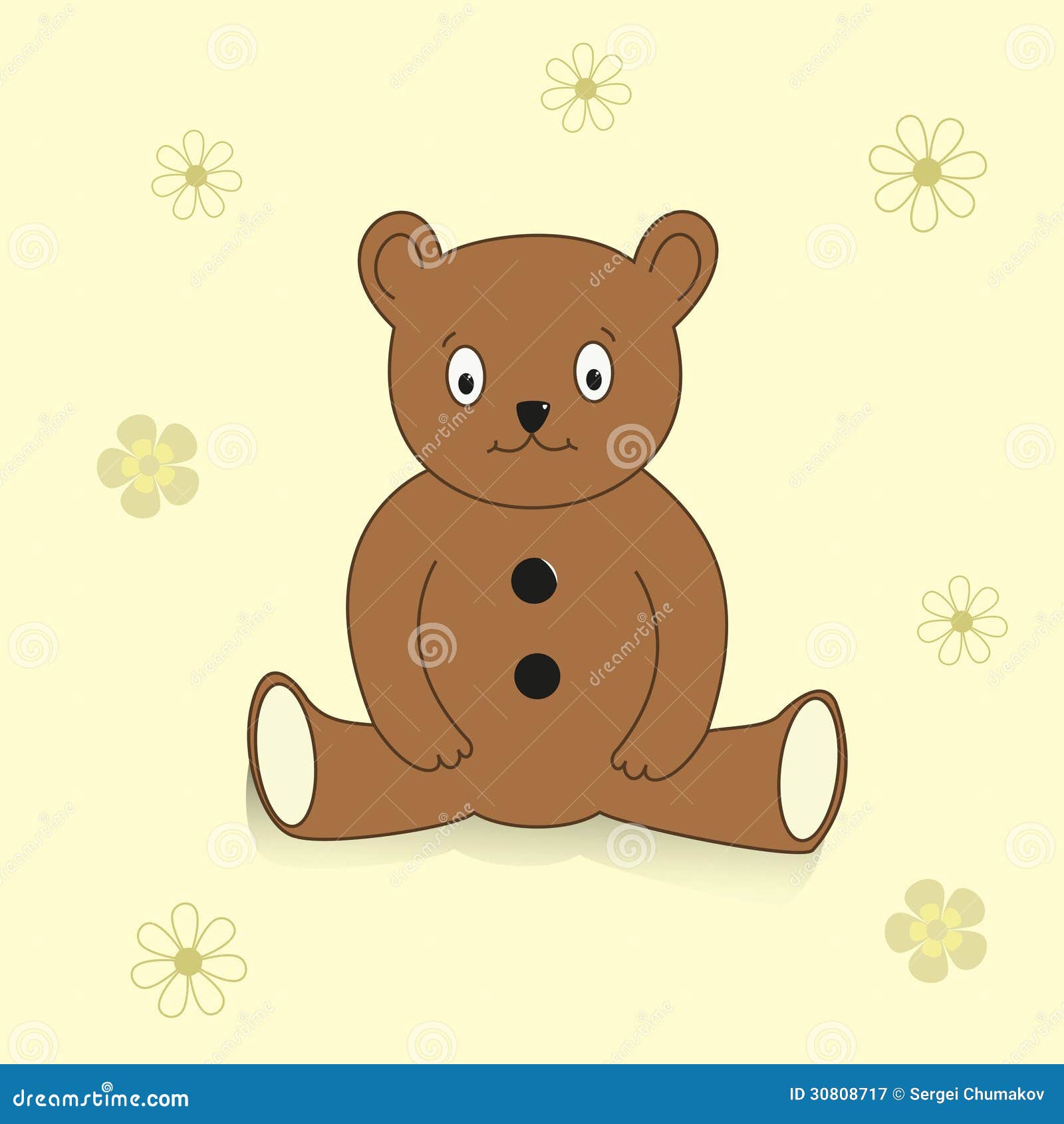 Brown vector teddy. stock vector. Illustration of nature - 30808717