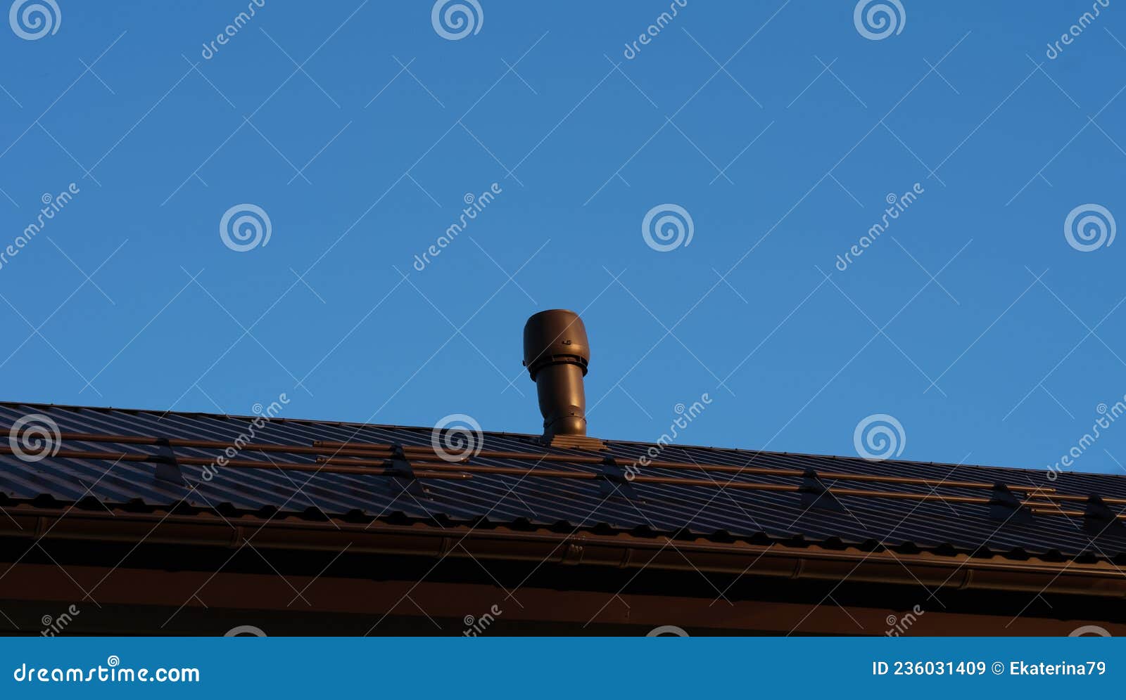 Brown Vent Stack on a Roof of a House Stock Image - Image of flue ...