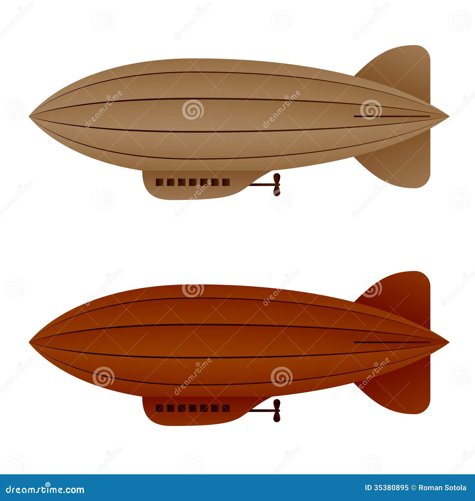 Brown Vintage Airship Zeppelin Stock Vector - Illustration of drawing ...