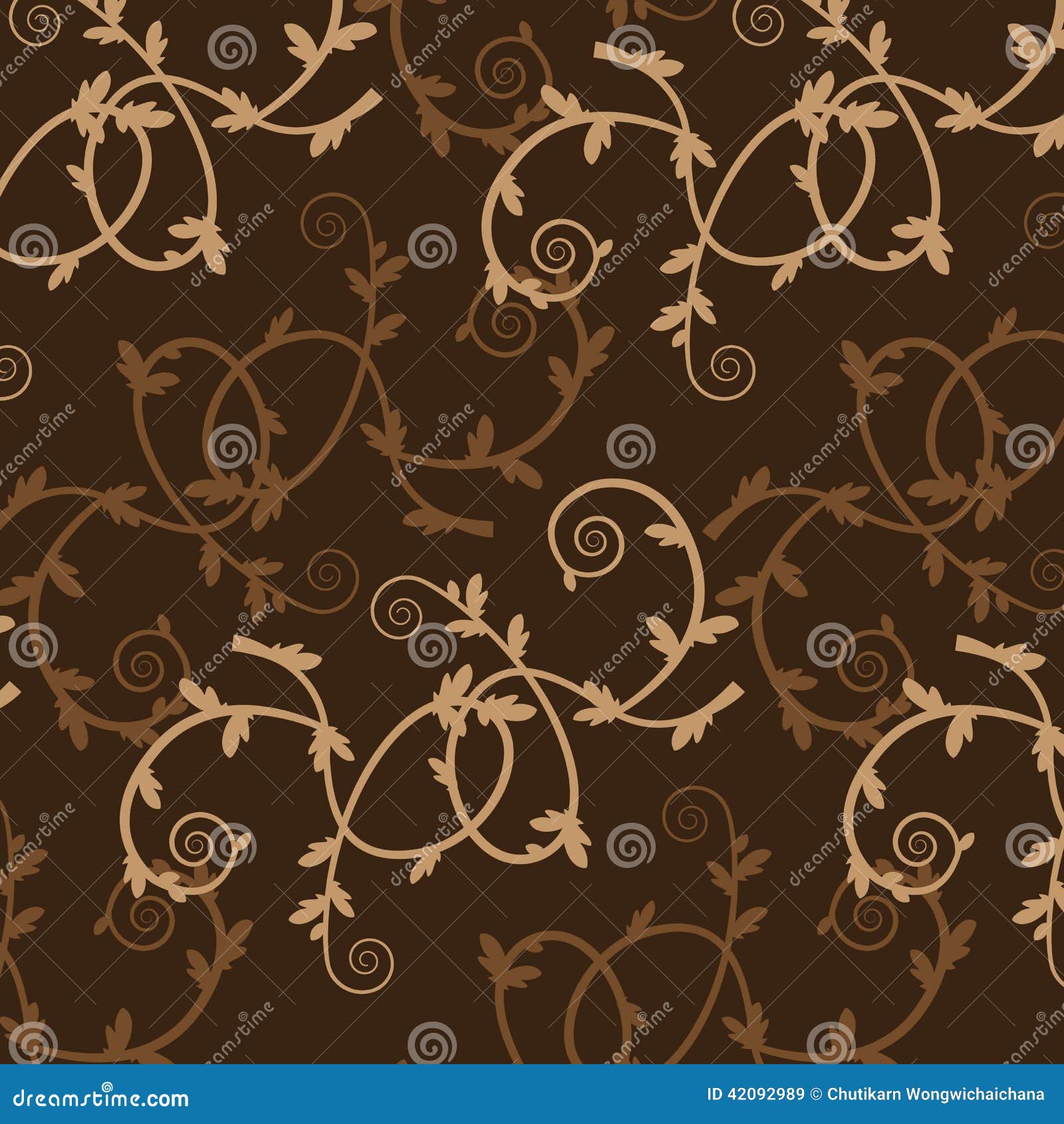 Brown Vintage Flower Pattern Stock Vector - Illustration of style ...