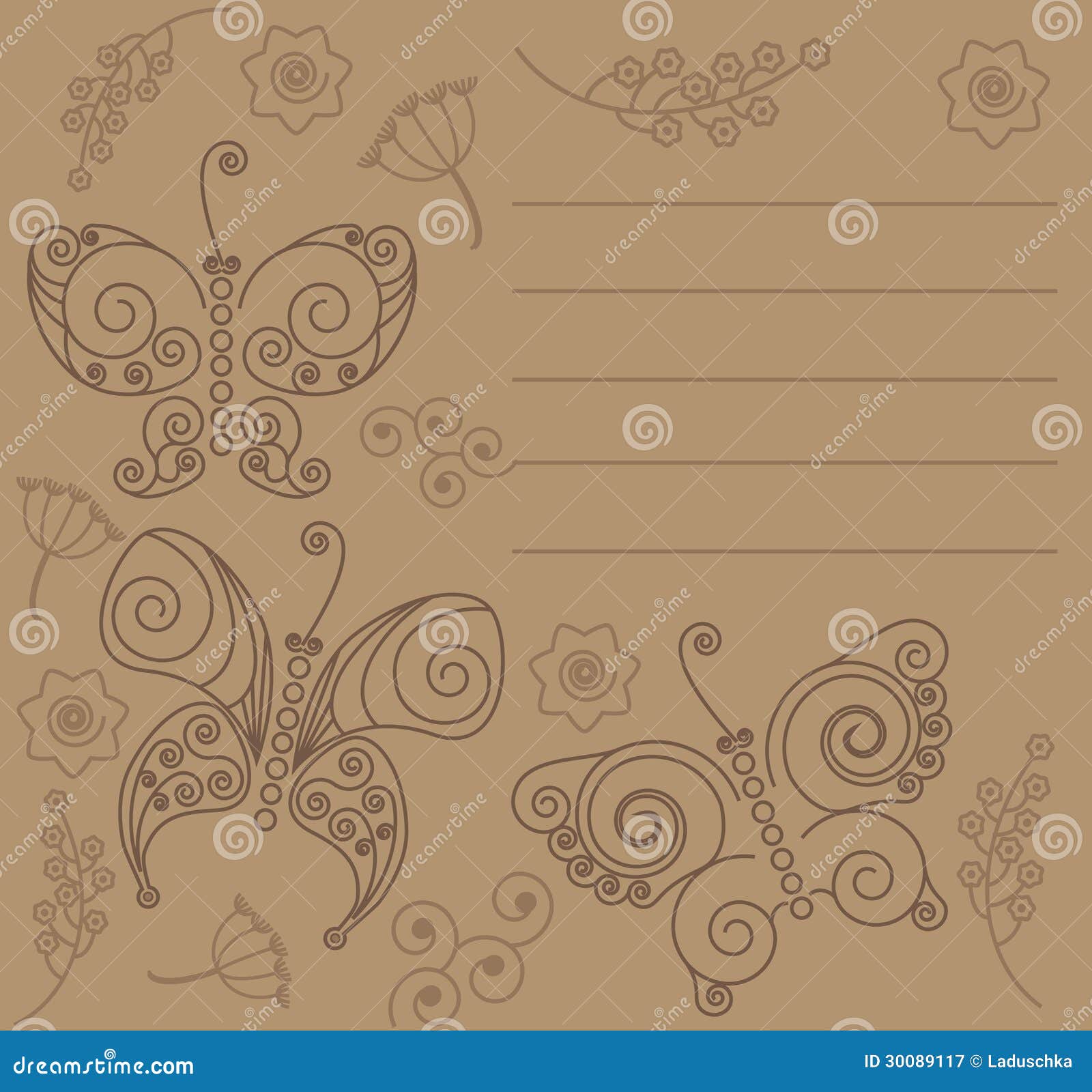 Brown vintage postcard stock vector. Illustration of retro - 30089117