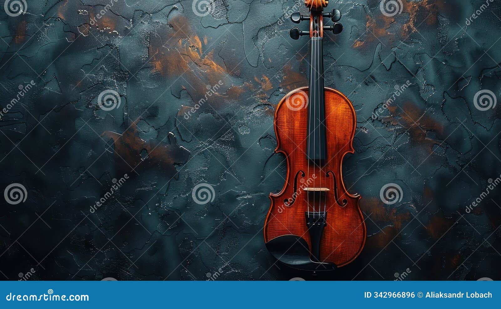 Brown Violin on a Black Textured Background. Vintage Violin Stock Photo ...
