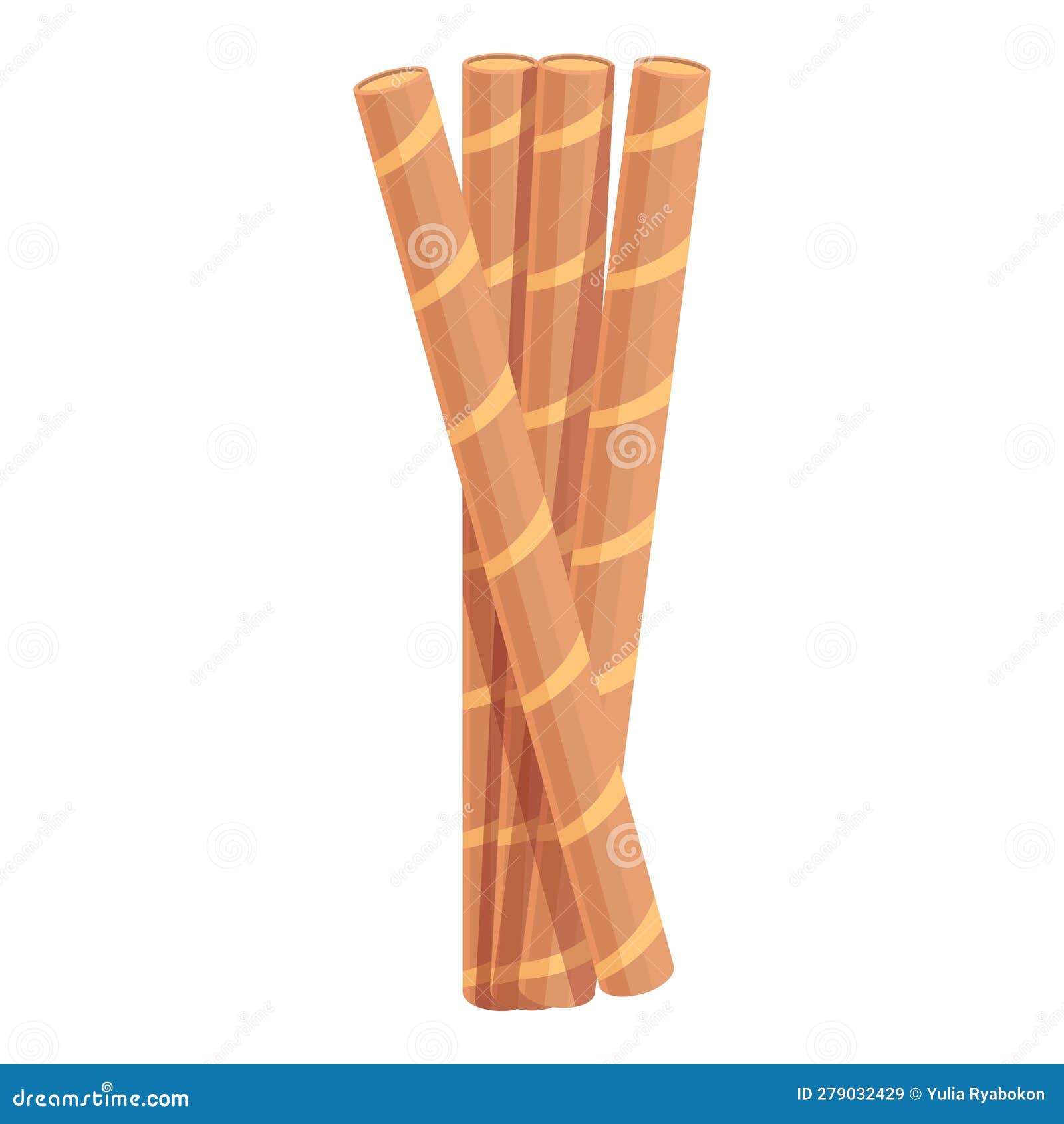 Brown Wafer Rolls Icon Cartoon Vector. Stick Roll Stock Vector ...