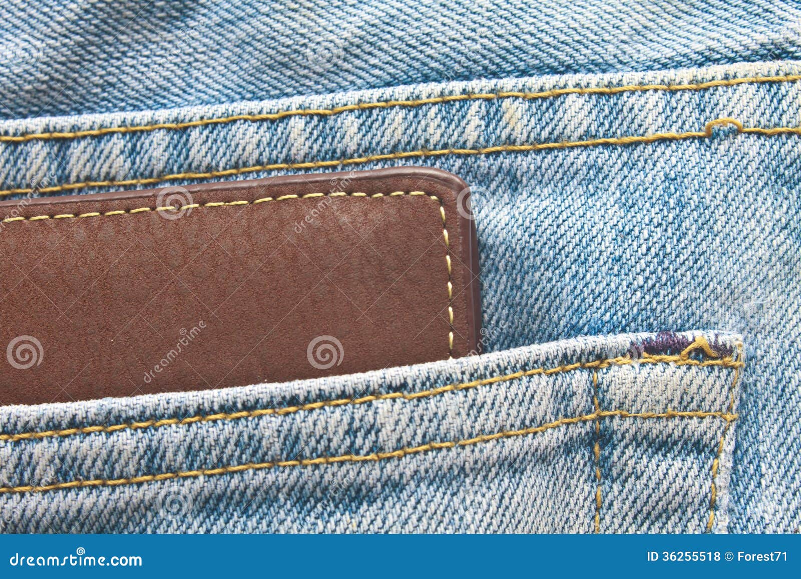 Brown Wallet in Jeans Trousers Back Pocket Stock Photo - Image of ...