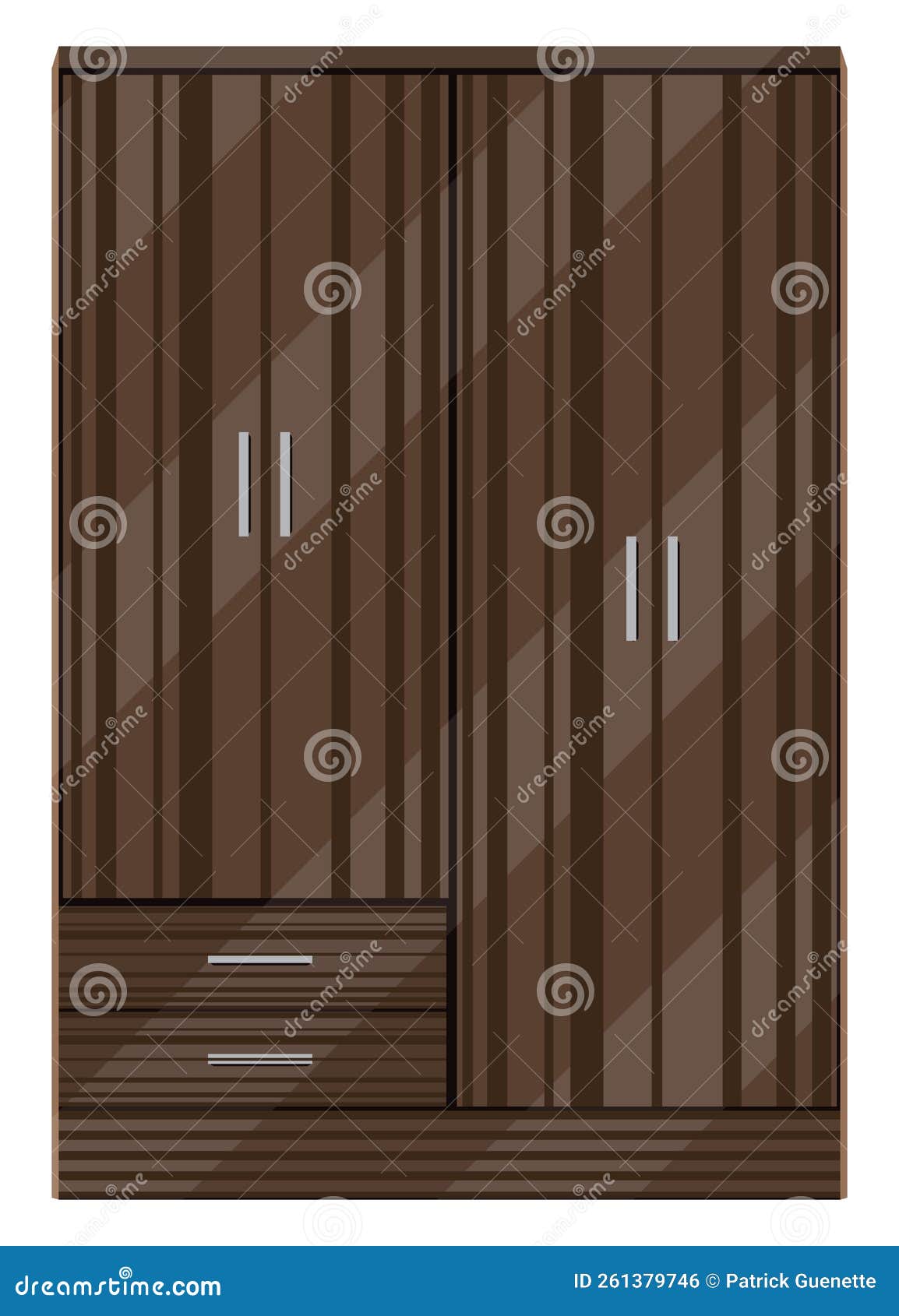 Brown Wardrobe, Interior Design Element Vector Illustration On A White ...
