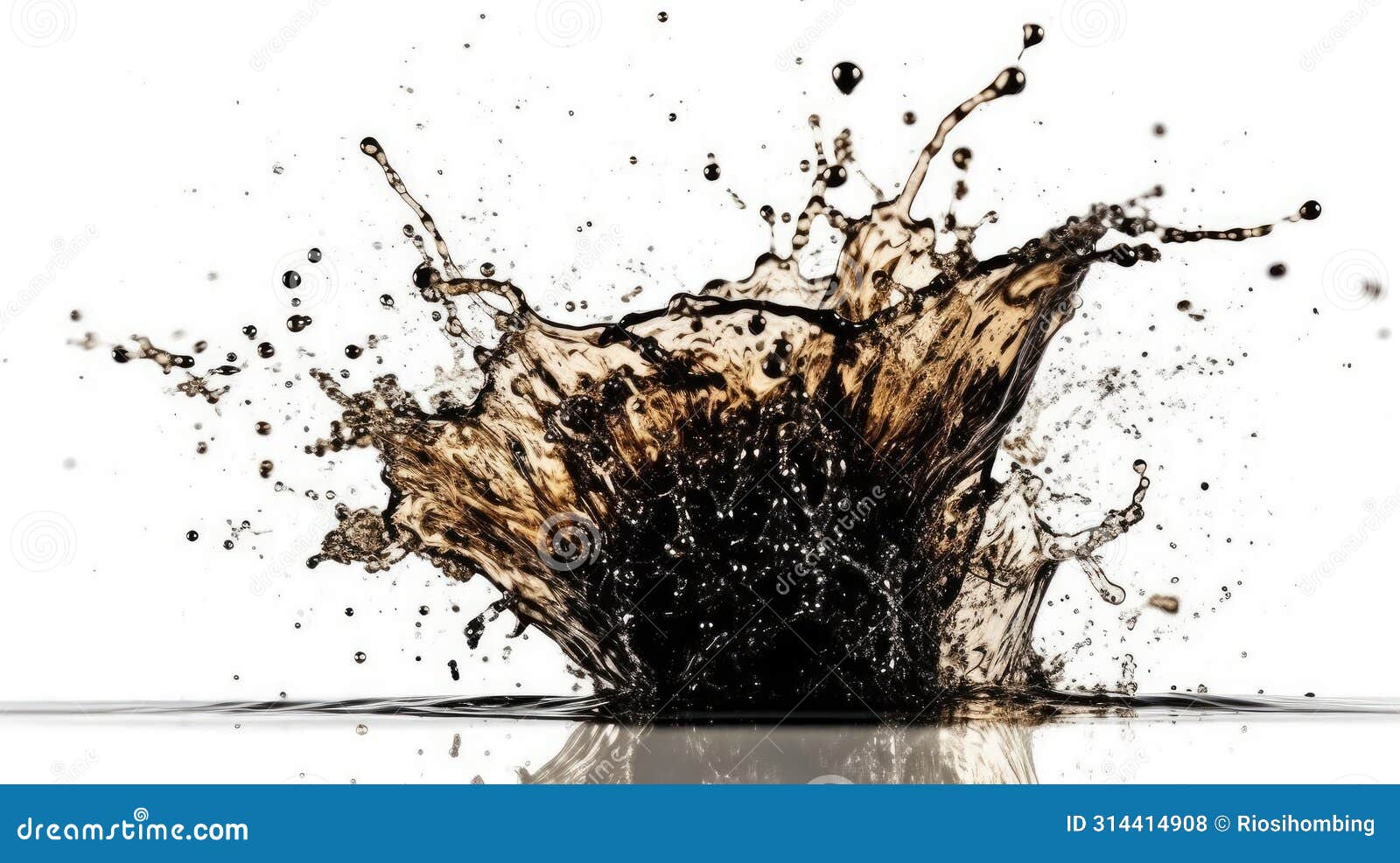 Brown Water Splash in a Serene Still Water Surface Side View Stock ...