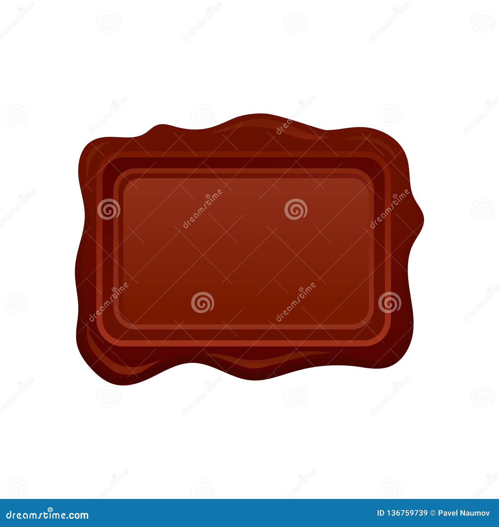 Brown Wax Seal in Form of Rectangle. Old Mailing Stamp. Vector Element ...