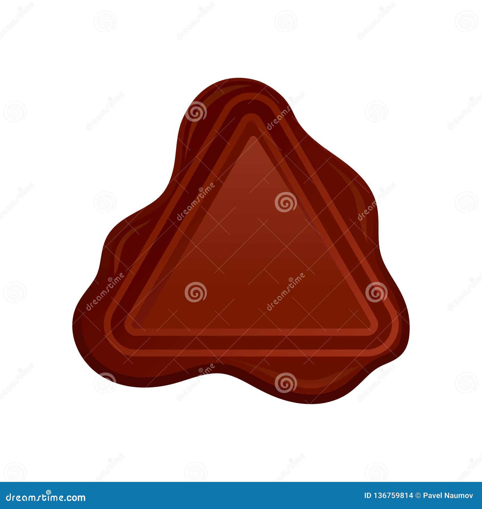 Brown Wax Seal Stamp in Form of Triangle. Old-fashioned Postal Symbol ...